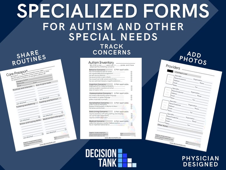 Autism Medical Planner EDITABLE / Doctor Visit Tracker Corjl INSTANT ...