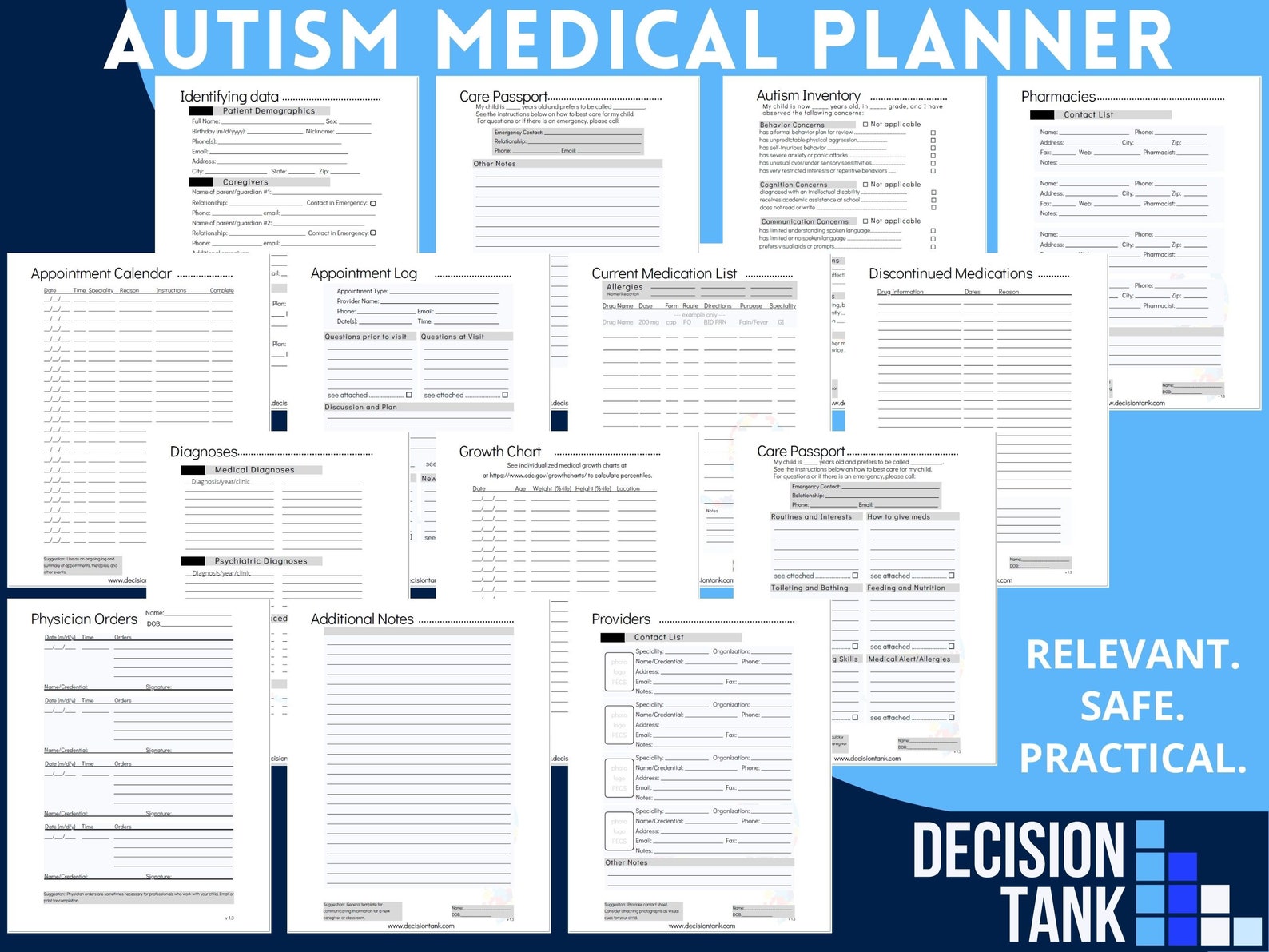 Autism Medical Planner EDITABLE / Doctor Visit Tracker Corjl INSTANT ...