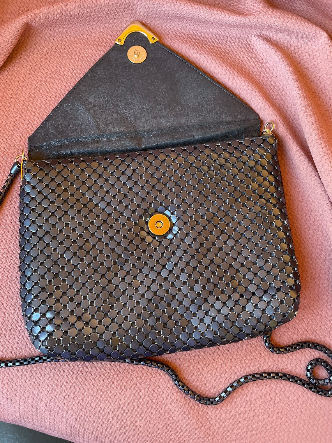 Vintage Blue Metal Mesh Bag/clutch - Etsy