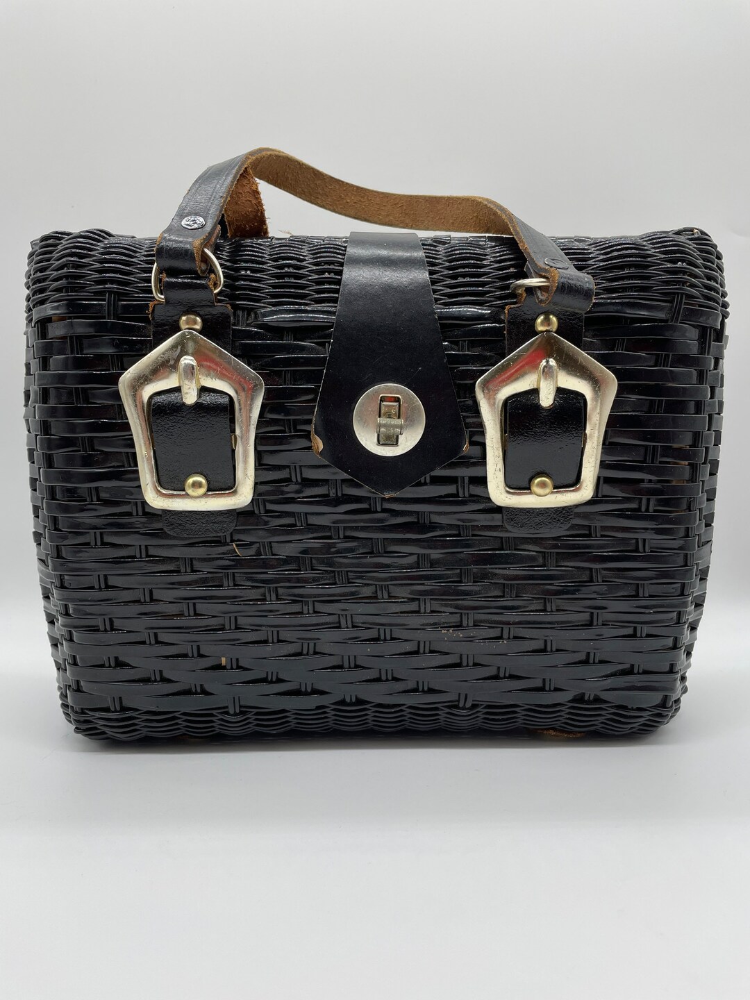 Vintage Black Hard Sided Sìmon Purse by Mister Ernest - Etsy