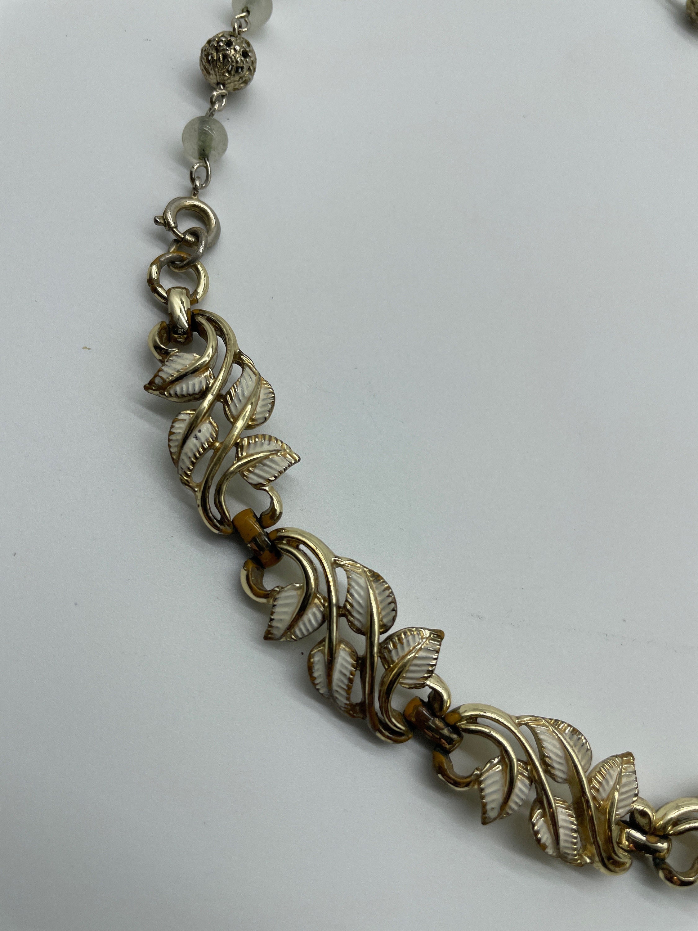 Vintage Coro Enamel and Beaded Gold-toned Necklace - Etsy