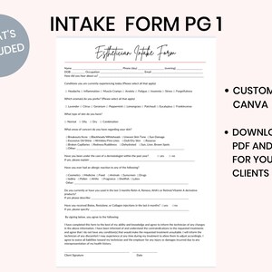 Editable Esthetician Intake Form Client Intake Form Facial - Etsy Canada