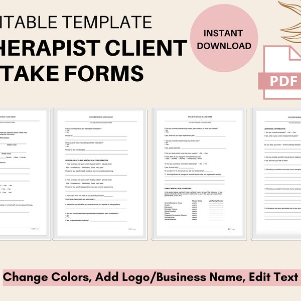 Yoga Client Intake Form - Etsy