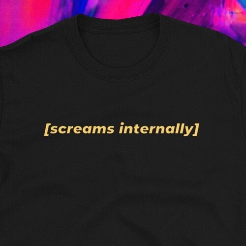 Screams Internally ORIGINAL Subtitle Meme Black T-shirt | Etsy