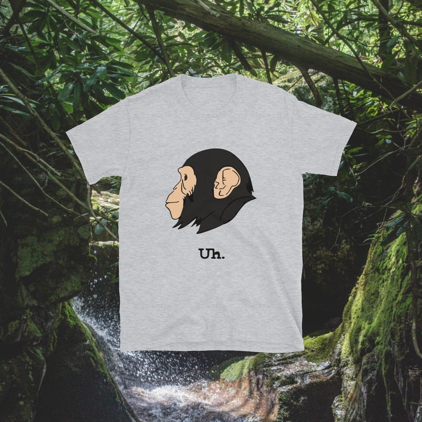 Monke Meme Uh Shirt Graphic T-shirt Funny Monkey Meme Wojak Monke ...