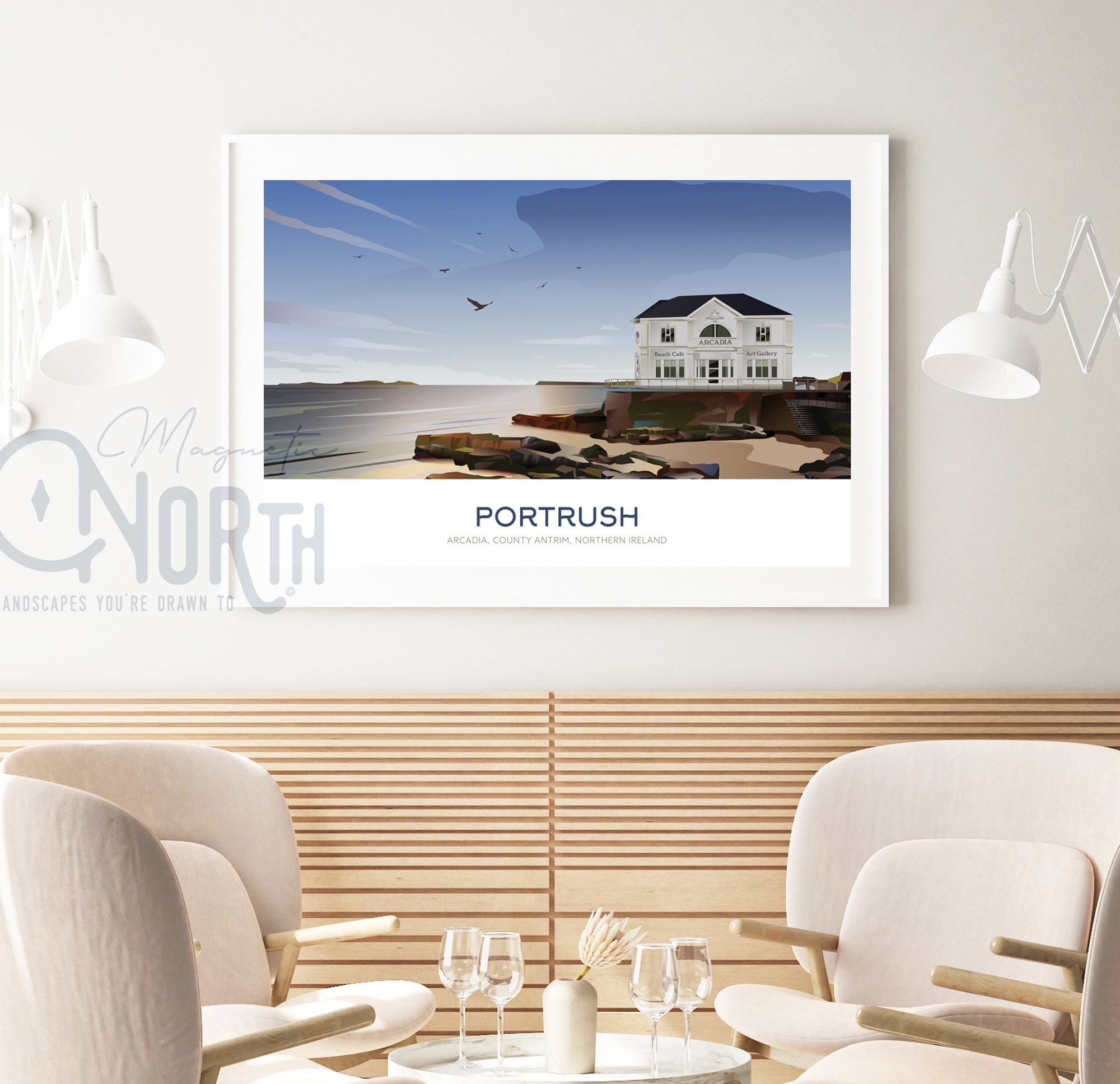 Portrush, Art Print Travel Poster, Northern Ireland, Ireland, Travel ...