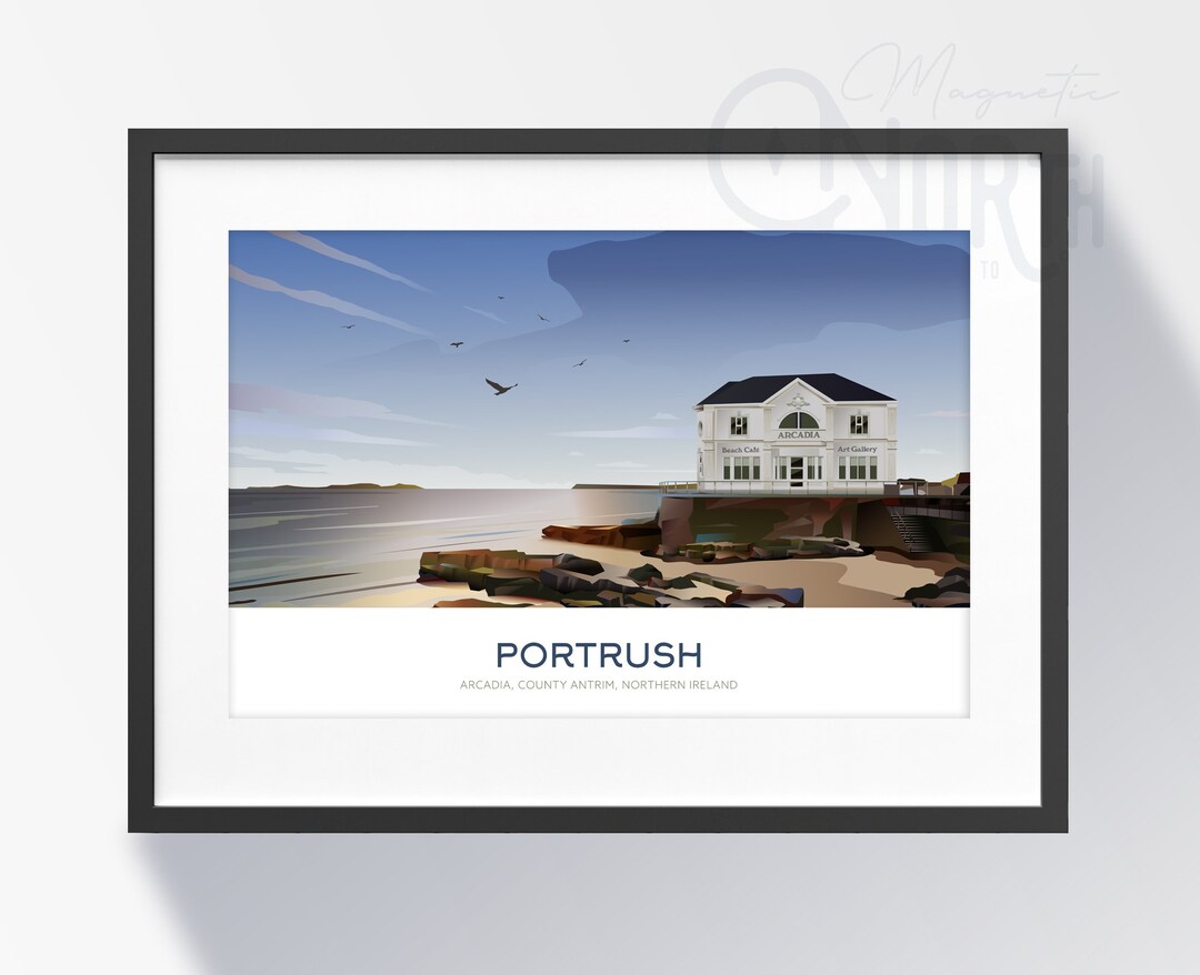 Portrush, Art Print Travel Poster, Northern Ireland, Ireland, Travel ...