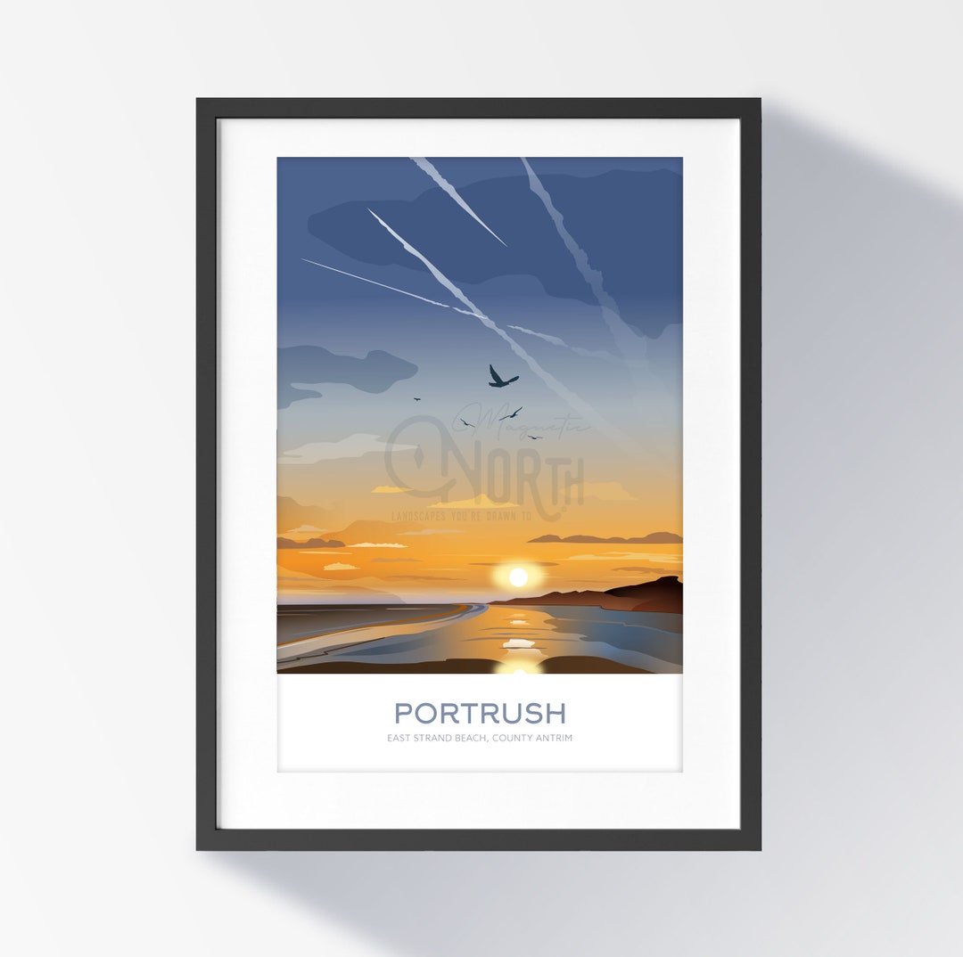 Portrush East Strand Beach Print: Irish Sunset Art, County Antrim - Etsy