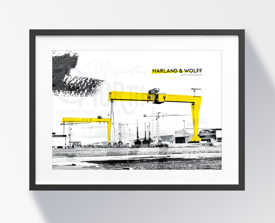 Belfast Cranes Art Print: Samson & Goliath, Northern Ireland Landmark ...