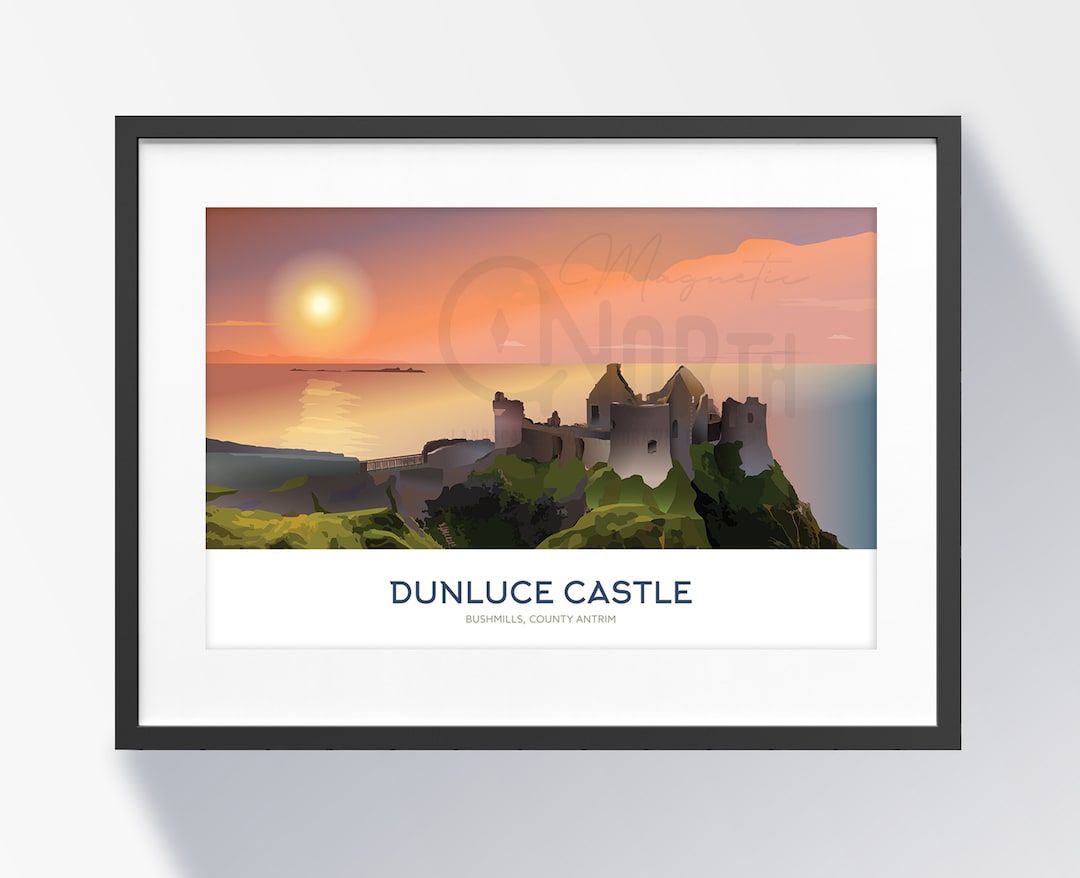 Dunluce Castle Art Print: Northern Ireland Travel Poster - Etsy UK