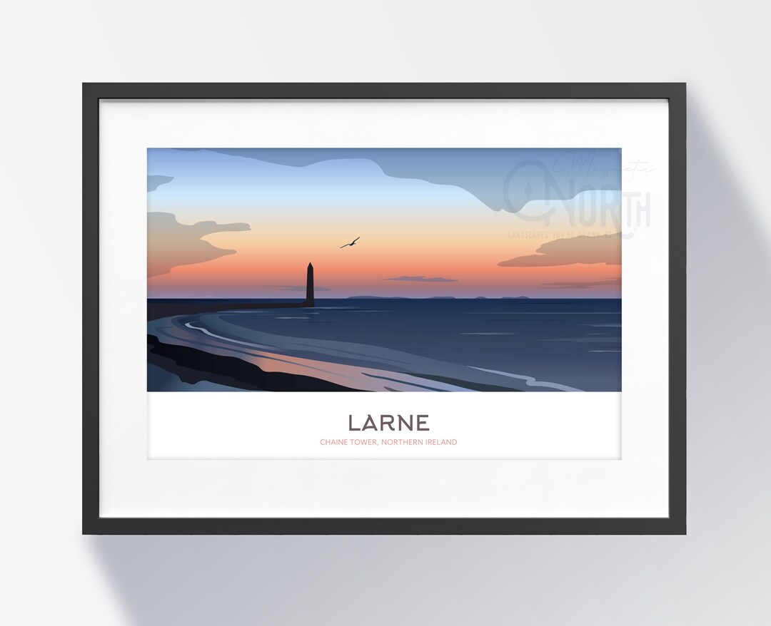 Larne Lighthouse Print: Irish Travel Art, Chaine Memorial Tower - Etsy