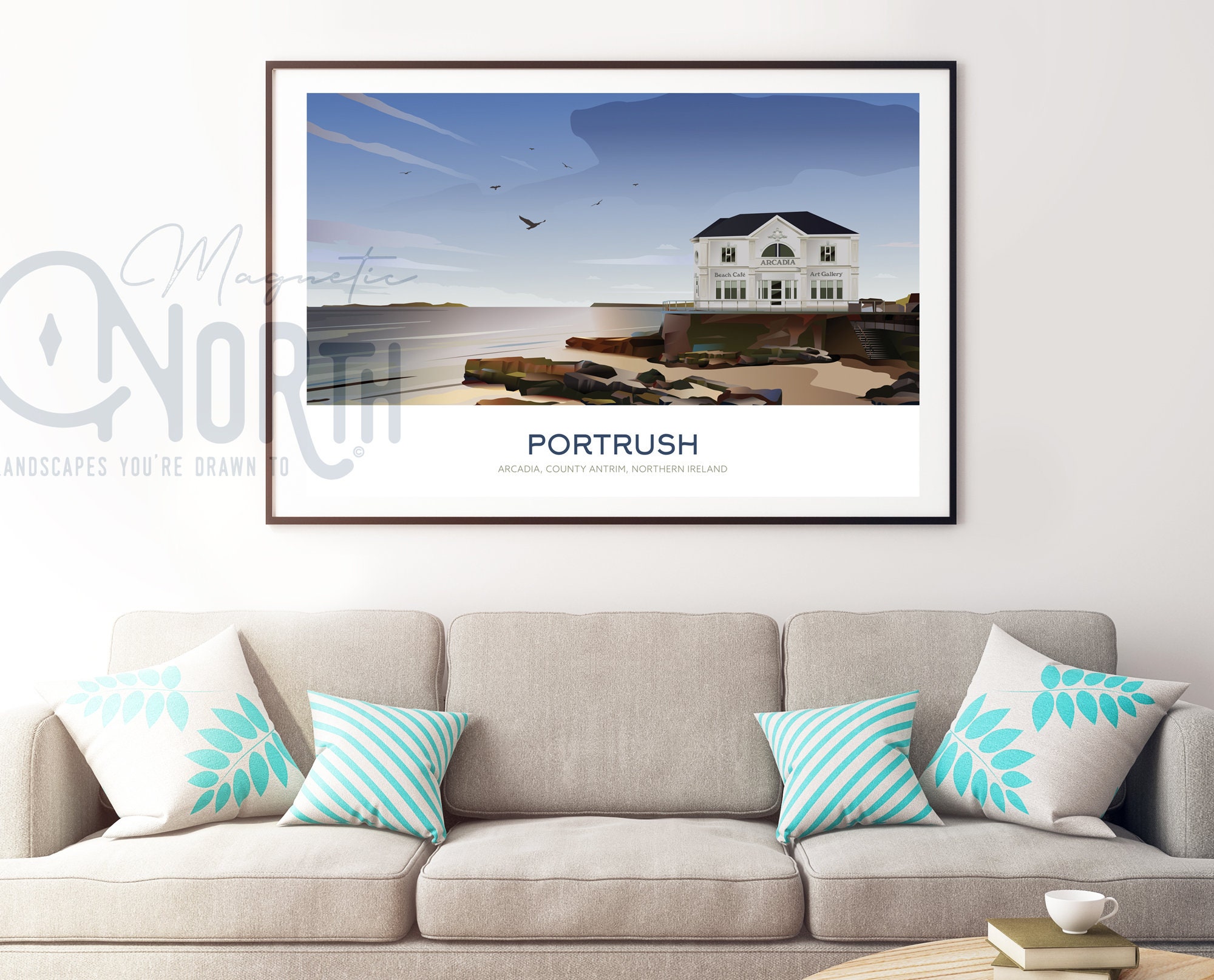 Portrush, Art Print Travel Poster, Northern Ireland, Ireland, Travel ...