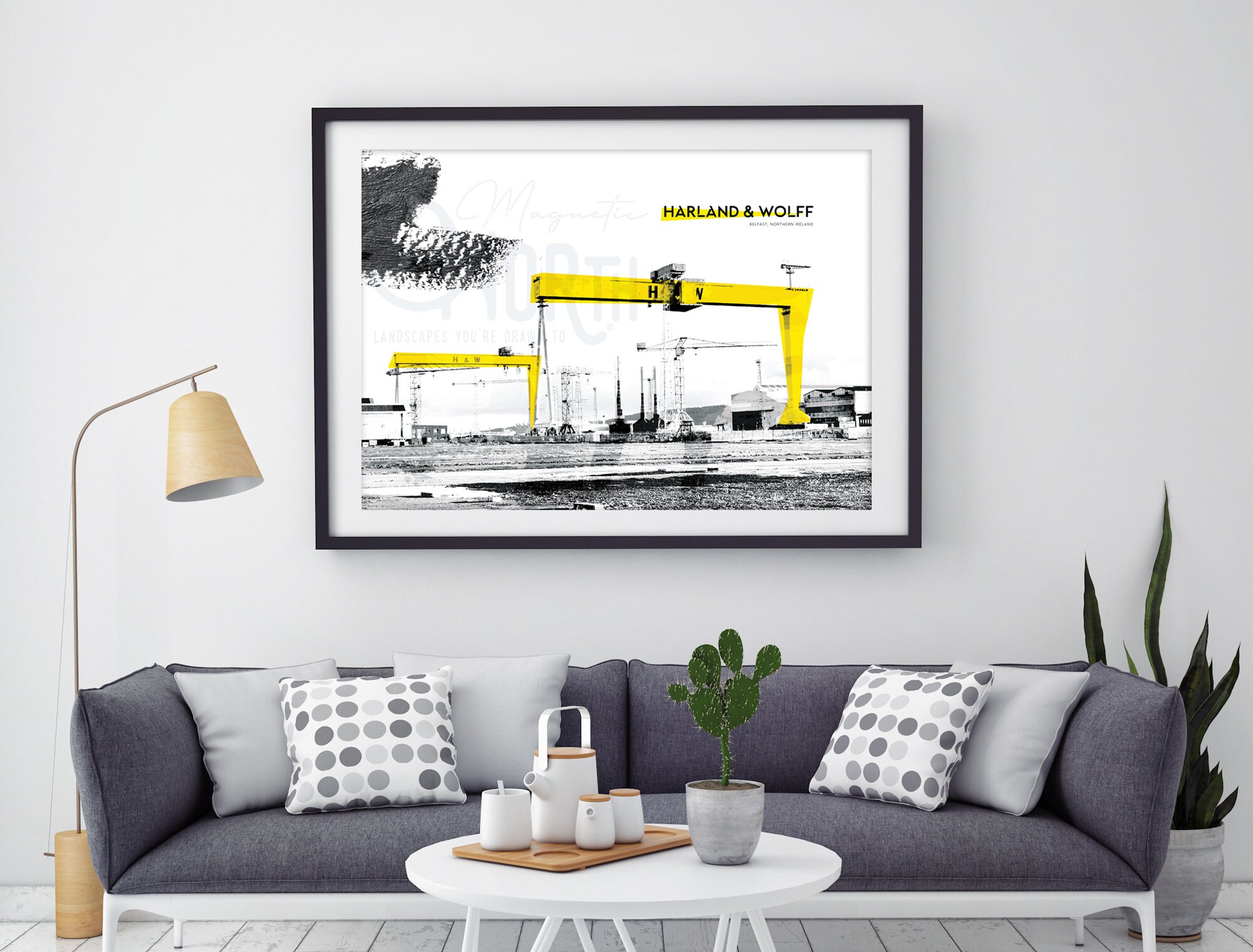 Samson & Goliath, Travel Print Poster, Belfast, Northern Ireland ...