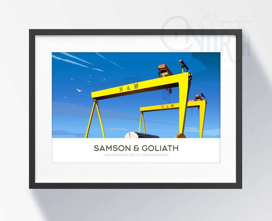 Samson & Goliath, Harland and Wolfe Cranes, Belfast Landmark, Yellow ...