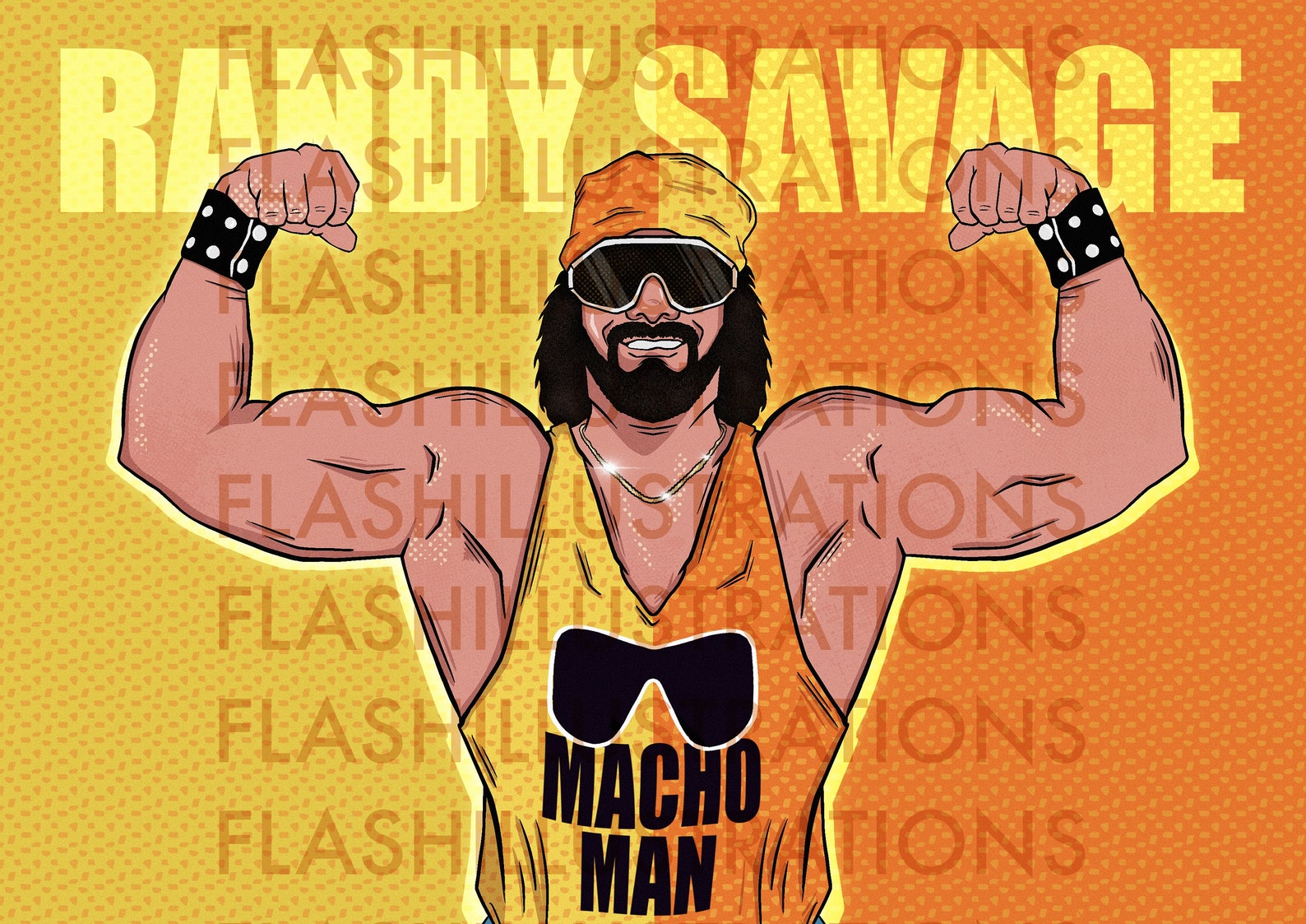Macho Man Digital Art Wwf Wwe Wcw Wrestling Digital | Etsy