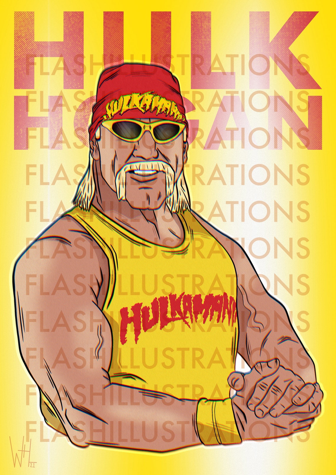 Hulk Hogan Digital Art WWE WCW Wrestling Digital | Etsy