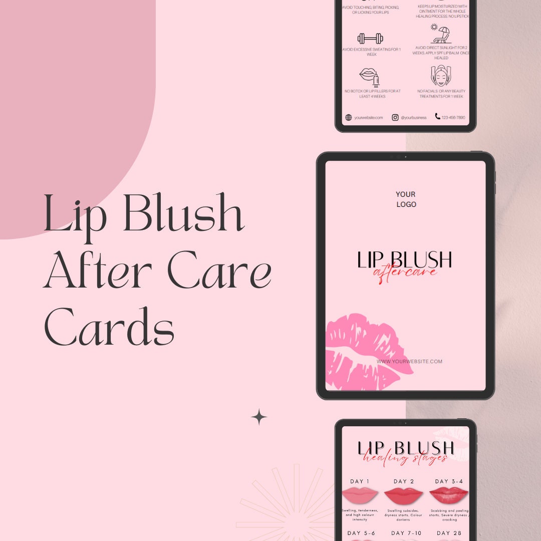 Lip Blush Aftercare Template, Editable Aftercare Card, Lip Blush ...