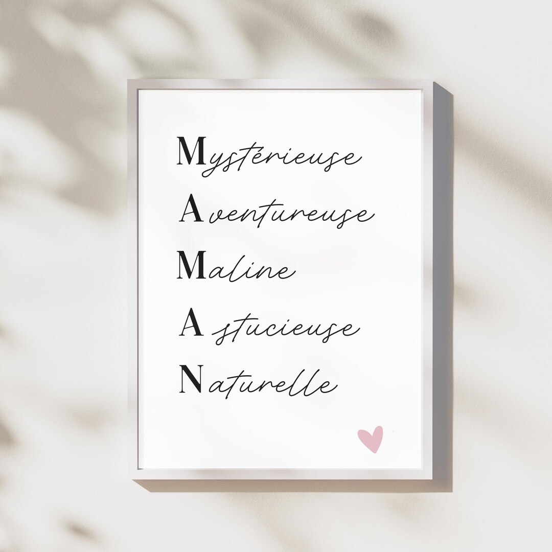 AFFICHE MAMAN | Adjectifs - Etsy