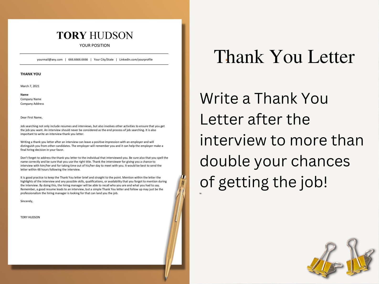 ATS Friendly Resume Template, Clean, Modern CV Template for Word and ...