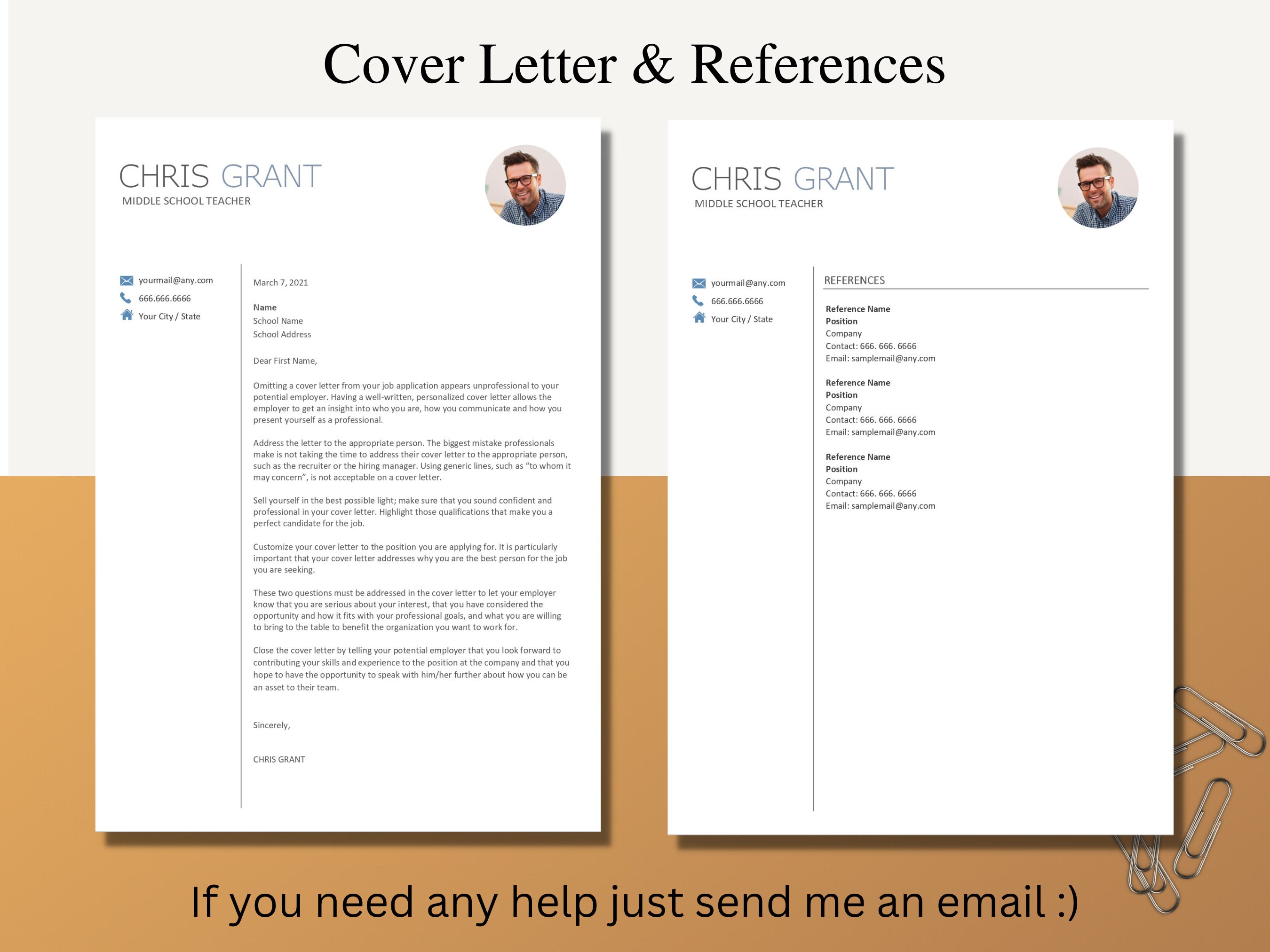 Minimalist Teacher Resume Template for Word and Pages Middle - Etsy