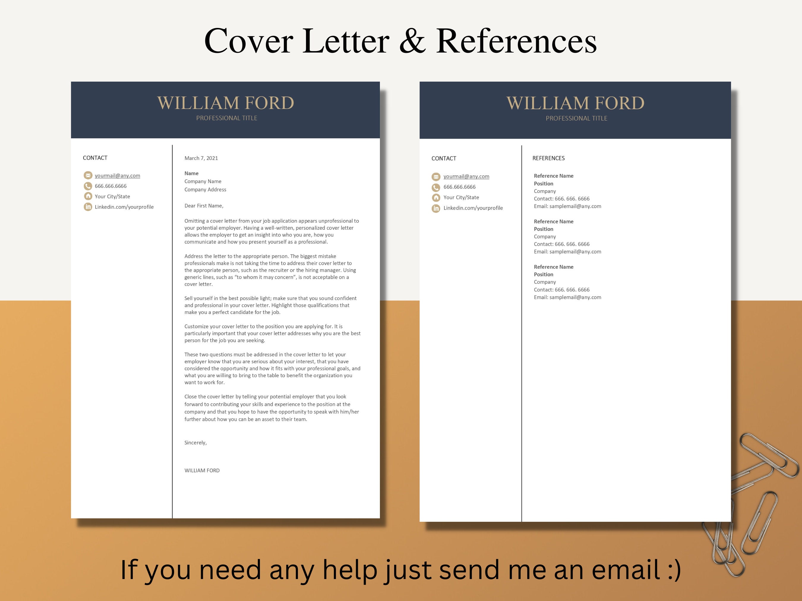 Executive Resume, Professional Resume Template for Word, Pages and ...