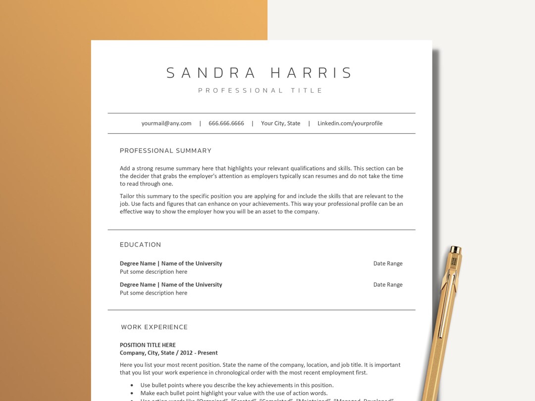 Resume Template Google Docs, Word, Google Docs and Mac Pages Resume ...