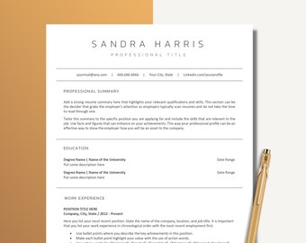 Modern Resume Template for Google Docs, Microsoft Word, Mac Pages CV ...