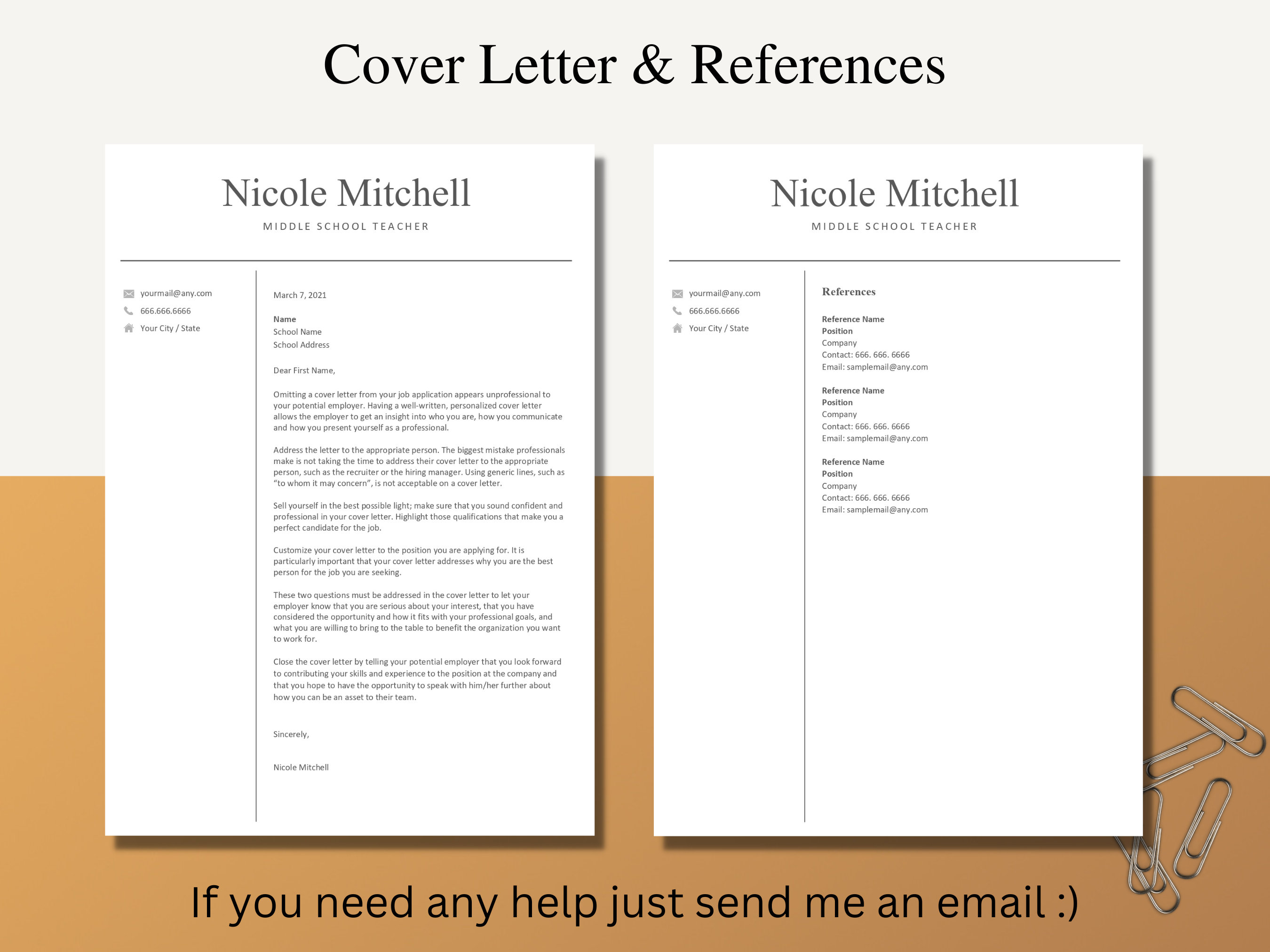 Teacher Resume Template for Word and Pages, 1, 2 and 3 Page Resume ...