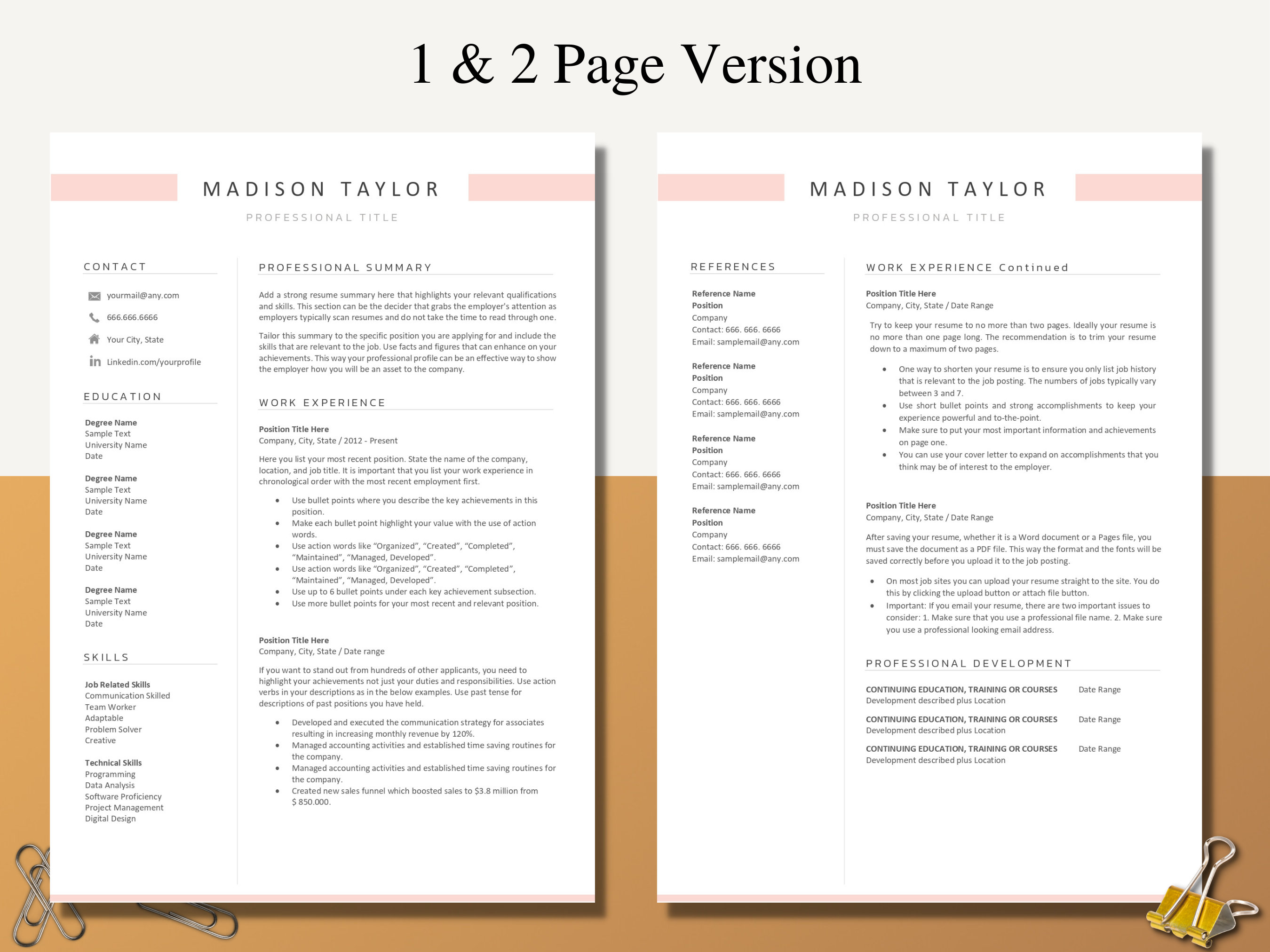 Professional, Modern Resume Template - ATS & SEO Optimized, Crafted by ...