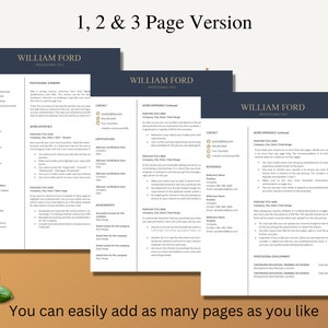 Modern Executive Resume Template for Google Docs, Word and Apple Pages ...