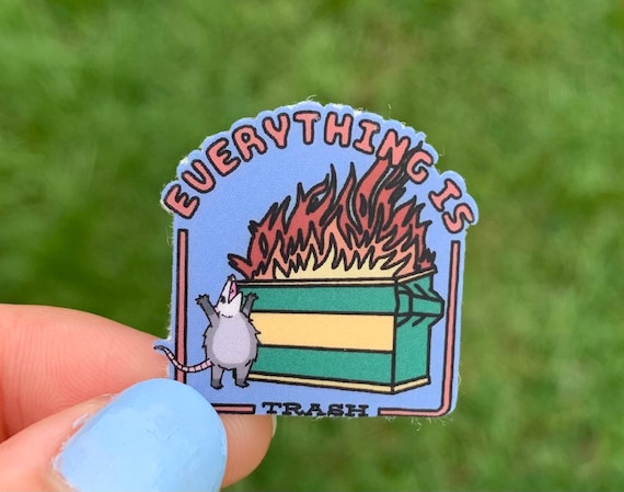 10 Pack Everything is Trash Angry Possum Dumpster Fire Mini | Etsy
