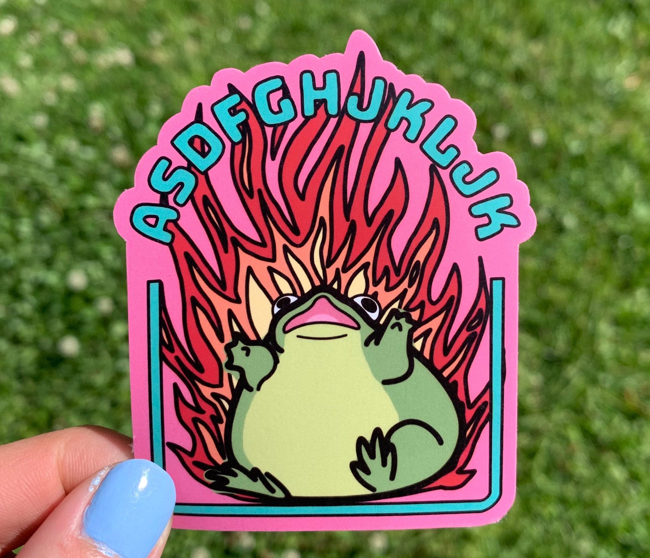 Chaotic Flaming Keyboard Smash Frog Sticker / Funny Excited | Etsy