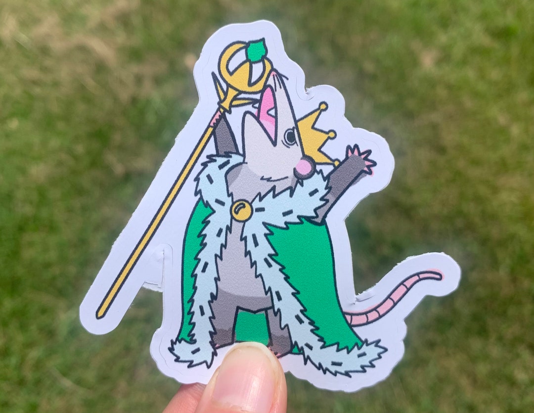 Possum King Opossum Kingdom Sticker / Cute Funny Medieval Fantasy Genre ...