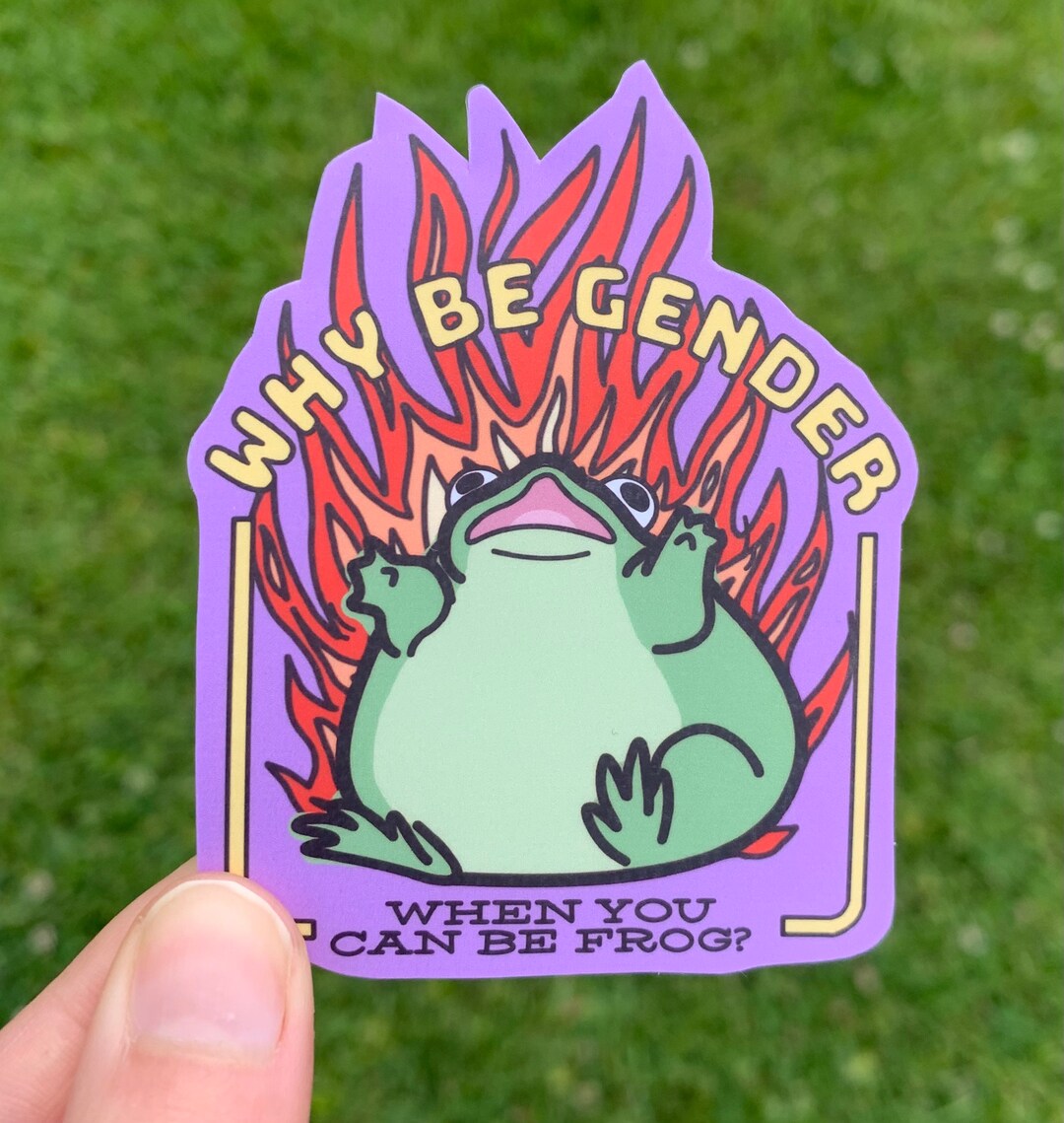 Why Be Gender When You Can Be Frog Sticker / Enby NB Nonbinary Pride ...