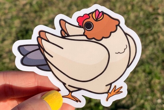 Cute Funky Chicken Sticker / Farm Animal Birthday Party - Etsy