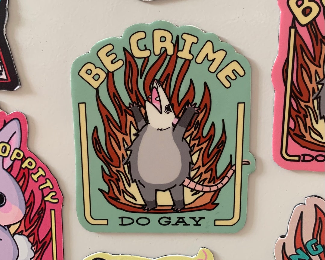 Be Crime Do Gay Opossum Fridge or Car Bumper Magnet / Cute Funny Silly ...