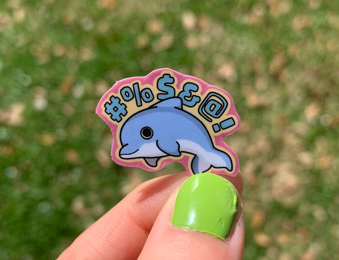 10 Pack Censored Curse Word Dolphin Mini Sticker Flakes / Unique Funny ...