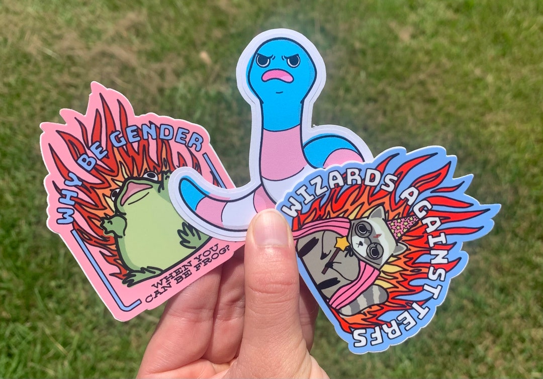 3 Pack Transgender Pride Stickers / Cute Funny Animal Lover Decals ...