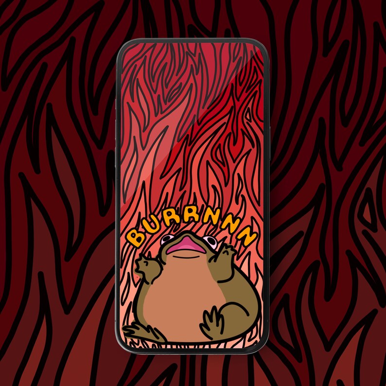 Burn Frog Fire Mobile Wallpaper for Phone / Funny Flame Iphone - Etsy UK