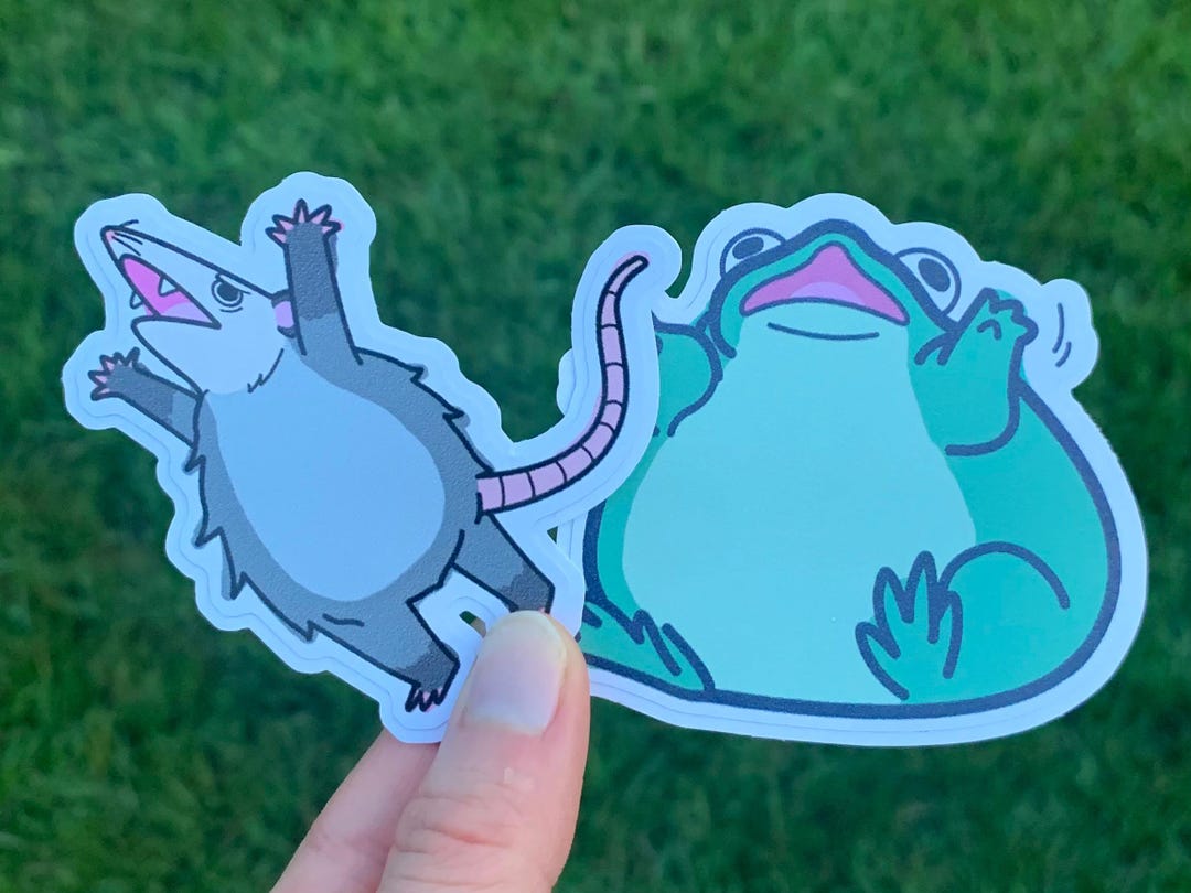 2 Pack Frog and Opossum Woebegone Goods Stickers / Cute Funny Raging ...