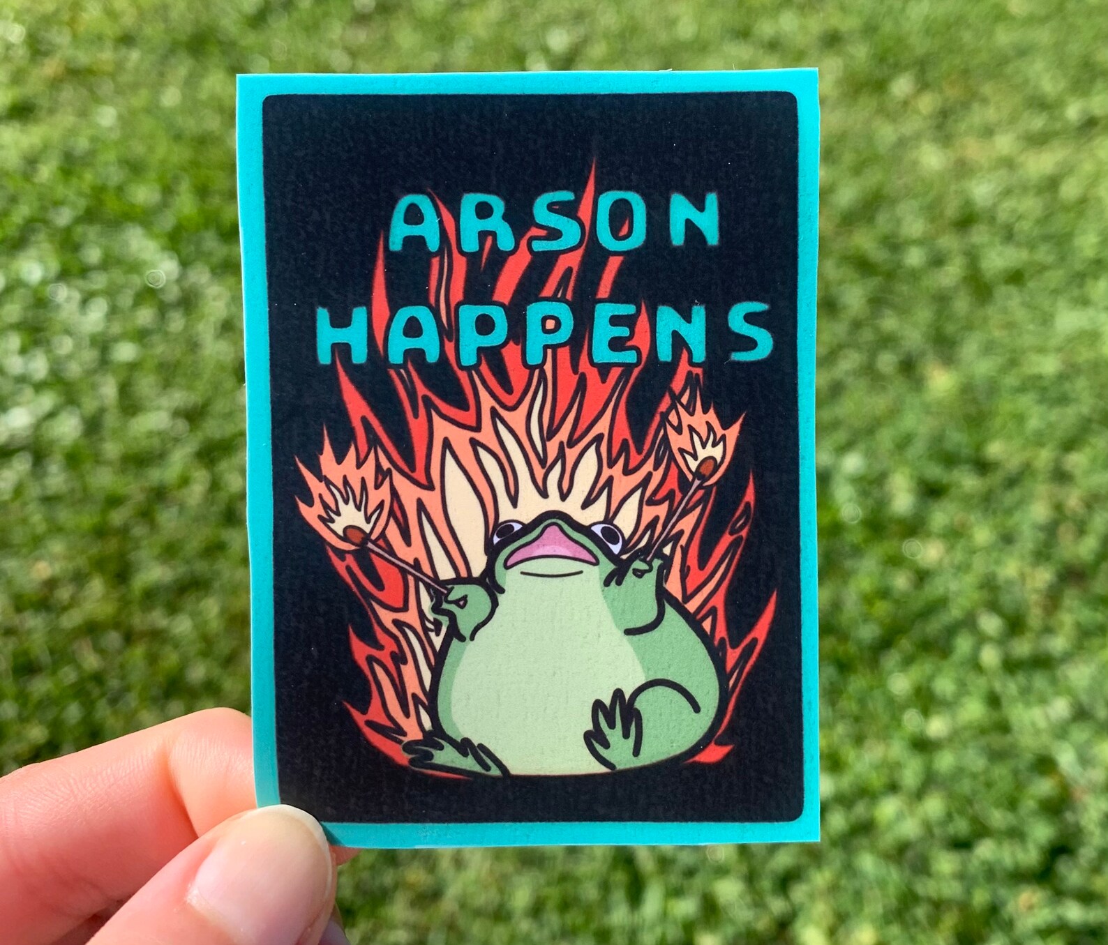 Arson Happens Arsonist Frog Sticker / Cute Funny Ironic Dark - Etsy