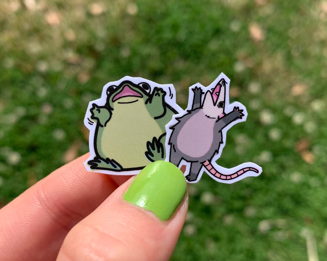 10 Pack Woebegone Frog and Possum Mini Sticker Flakes / Cute Panicking ...