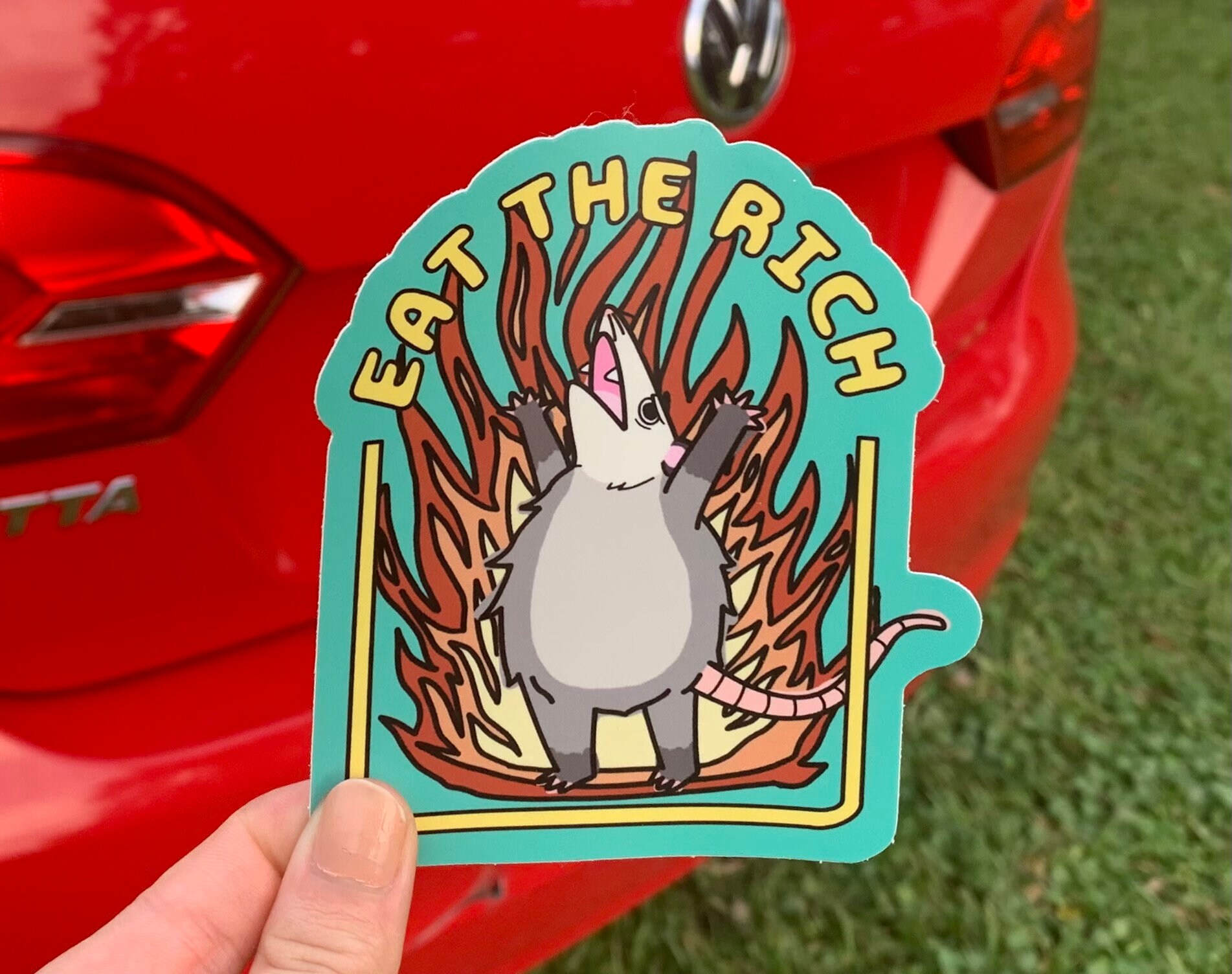 2 Pack Eat the Rich Opossum Anarchy Frog Bumper Stickers / - Etsy