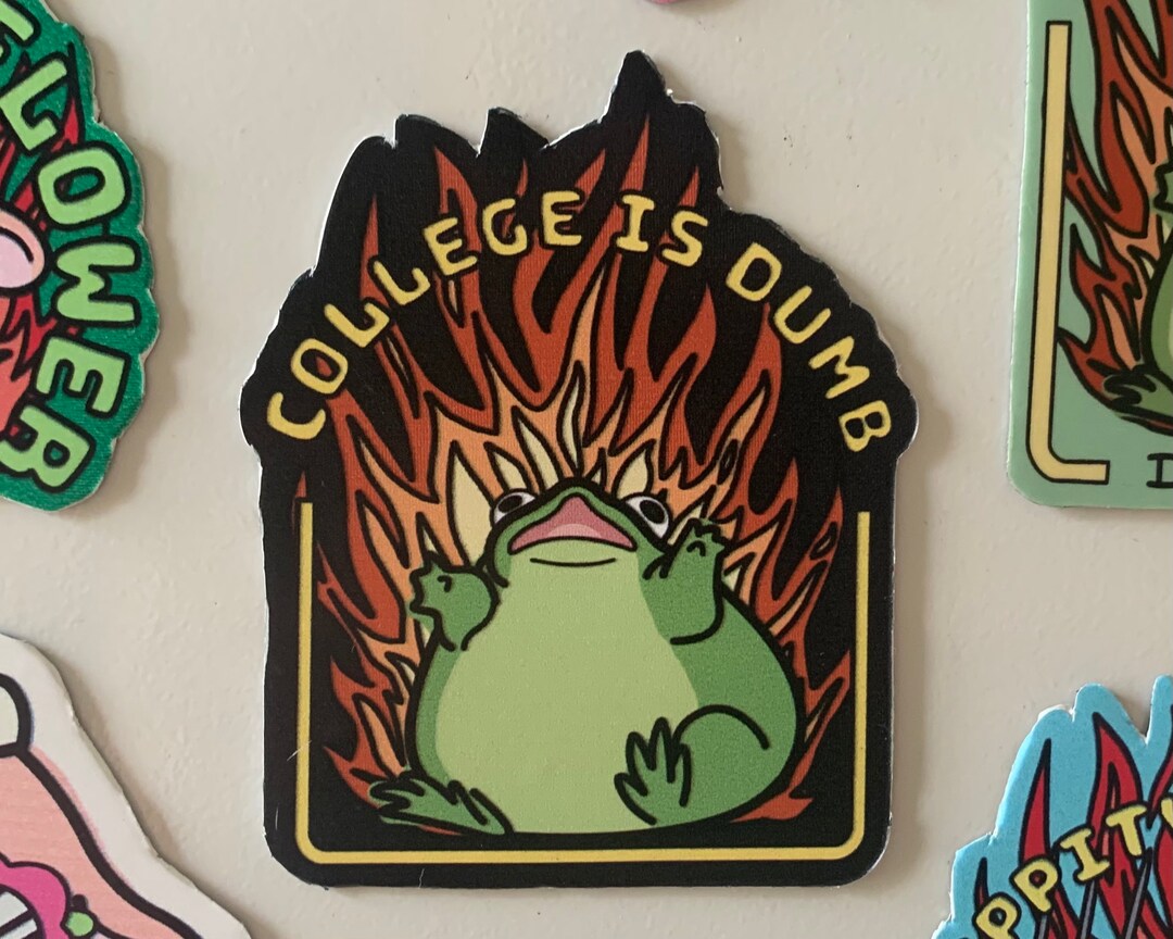 College is Dumb Frog Fridge or Car Bumper Magnet / Acceptance - Etsy