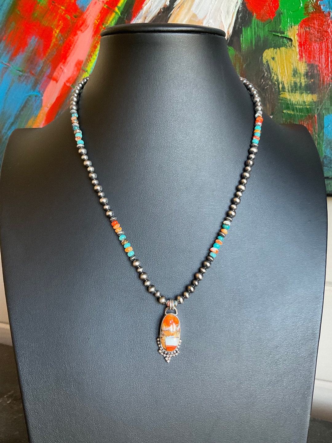 Gorgeous, Chunky Original Spiny Oyster Pendant in Sterling Silver With ...