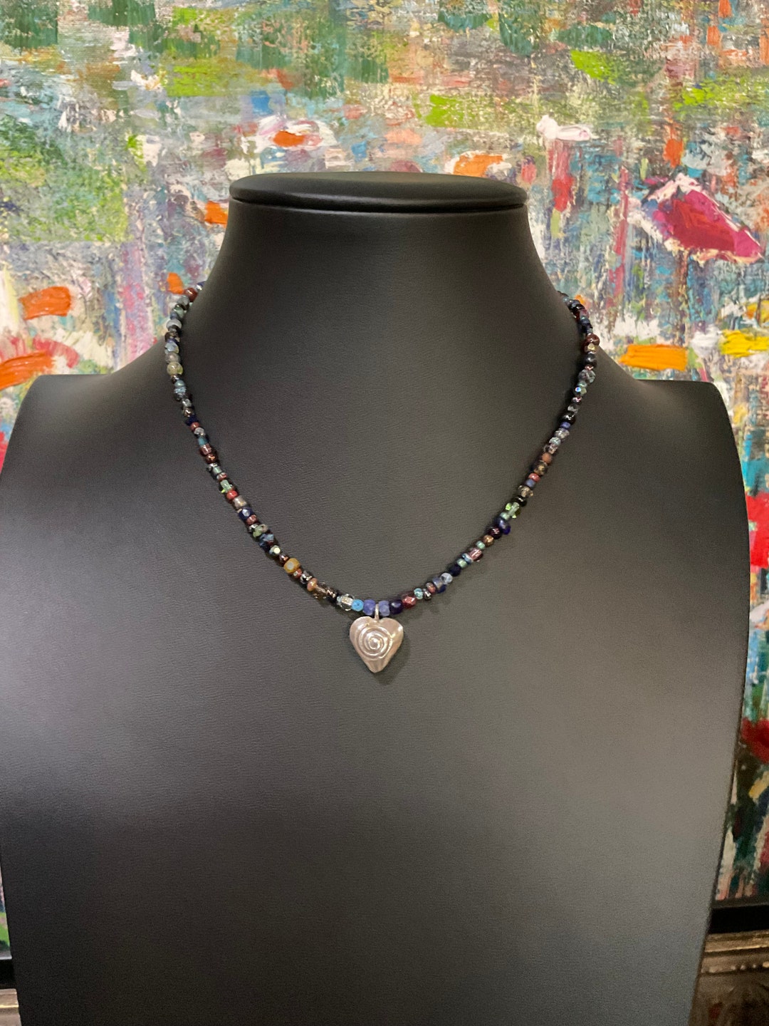 Karen Hill Tribe 97% Sterling Silver BOHO UNISEX Distressed Heart Charm ...