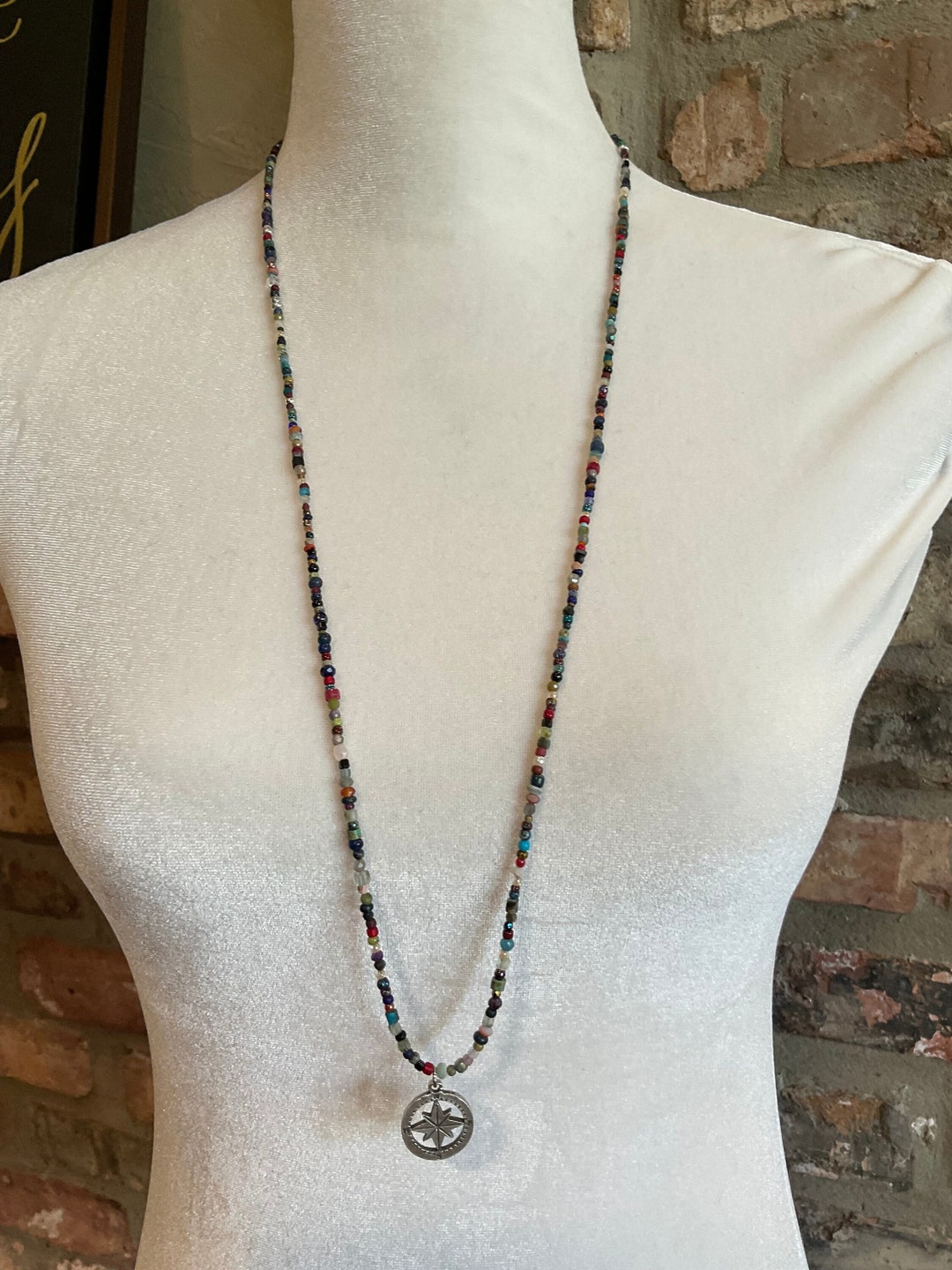 Unique Compass Pendant. Exclusive Bead Mix W/african, Vintage & Premium ...