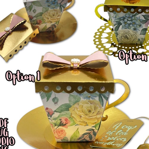 Tea Cup Favor Box SVG Studio PDF PNG. Everything is - Etsy