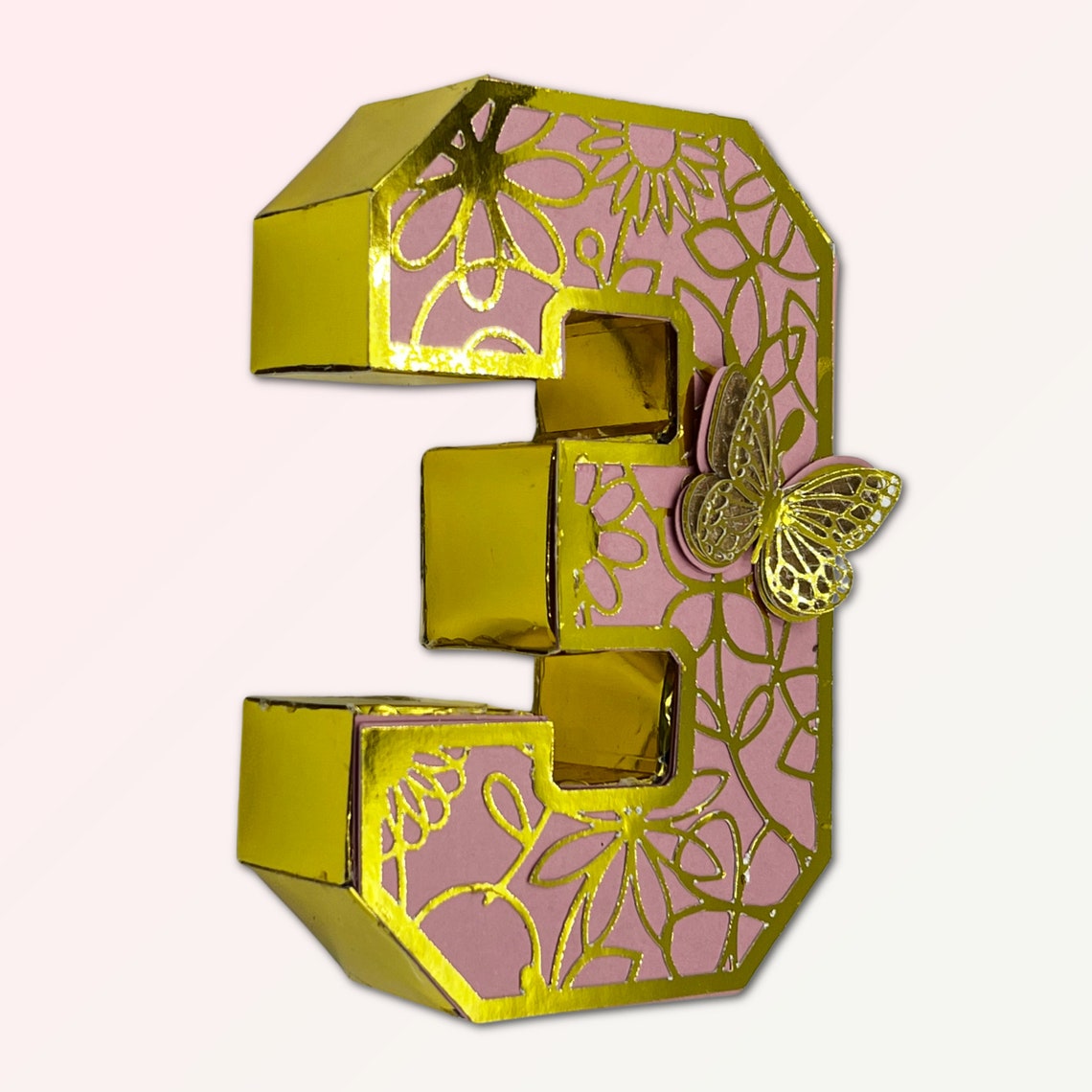 3d Numbers Svg and Studio Including 2 Layers and Butterfly - Etsy