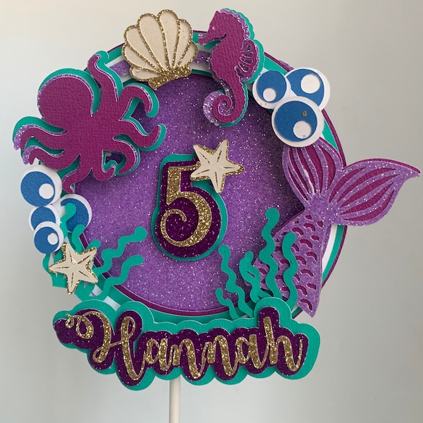 Mermaid Cake Topper - Etsy